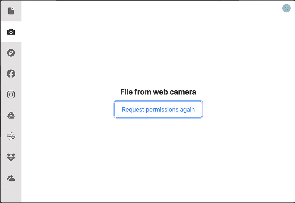 Connect to camera on desktop not requesting permission in iFrame widget ...